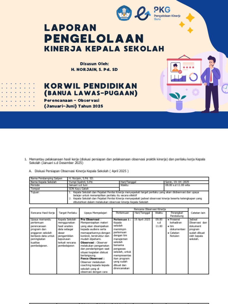 Laporan Pengelolaan Kinerja Kepala Sekolah | PDF