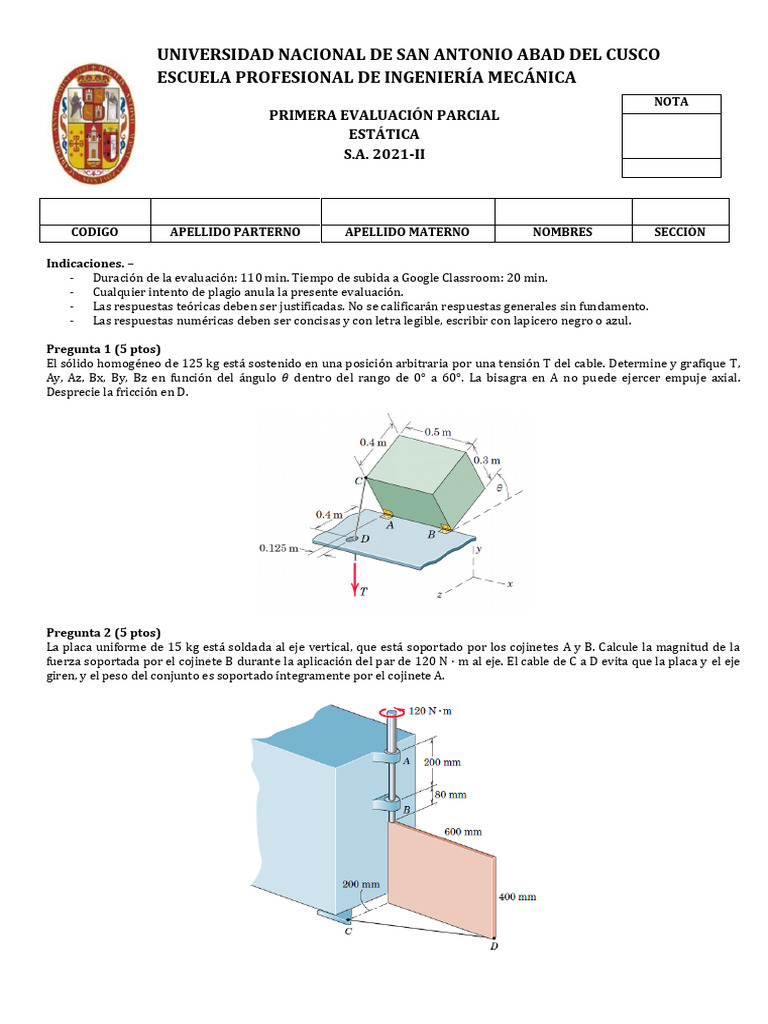002 Primer Examen Parcial | PDF