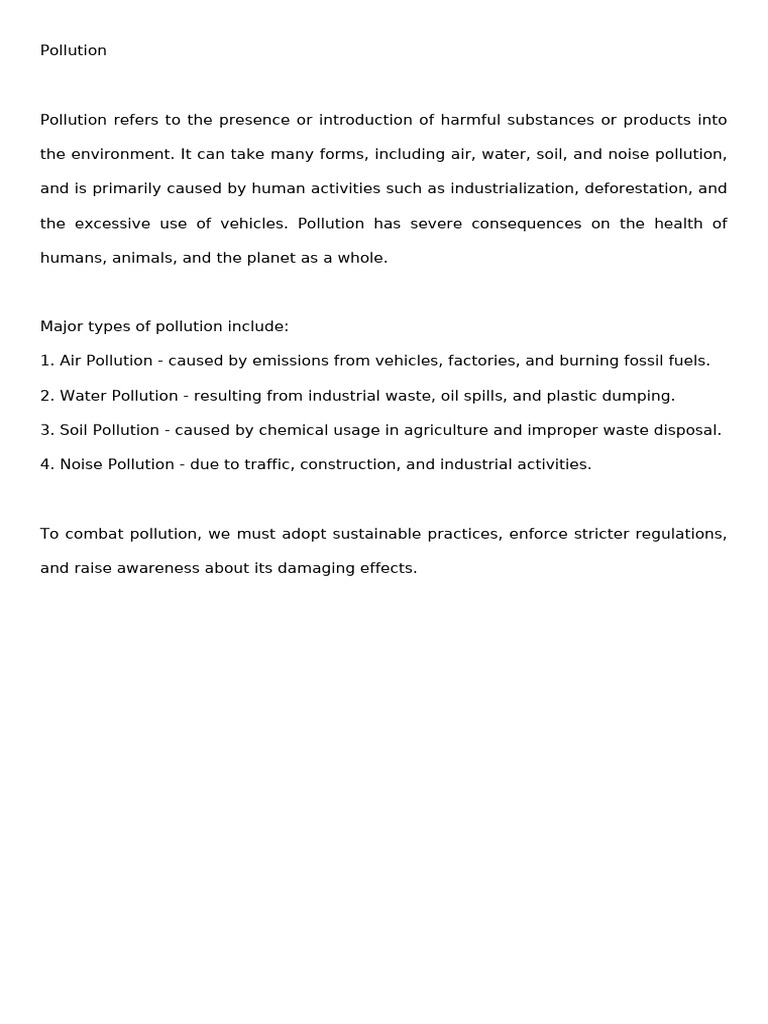 Understanding Pollution Types and Impact | PDF