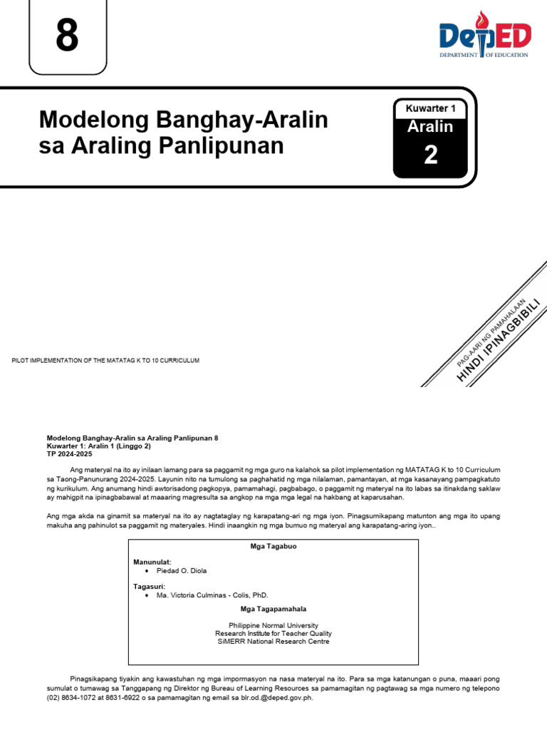 Q1 LE AP8 Lesson2 Week2 | PDF