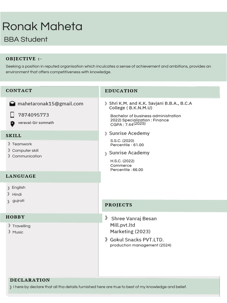 White Simple Student CV Resume | PDF