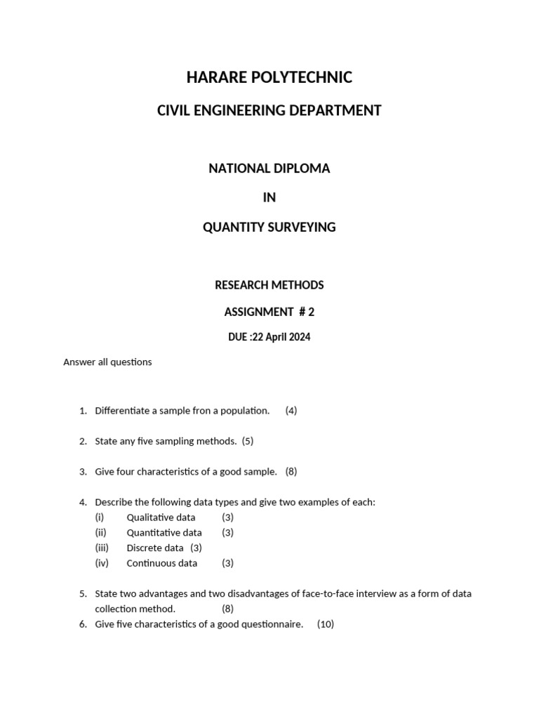 Research Methods Assignment 2 | PDF