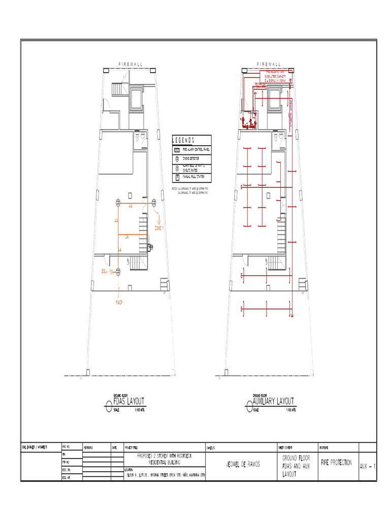 Auxiliary and Fdas Layout | PDF | Building Automation | Firefighting