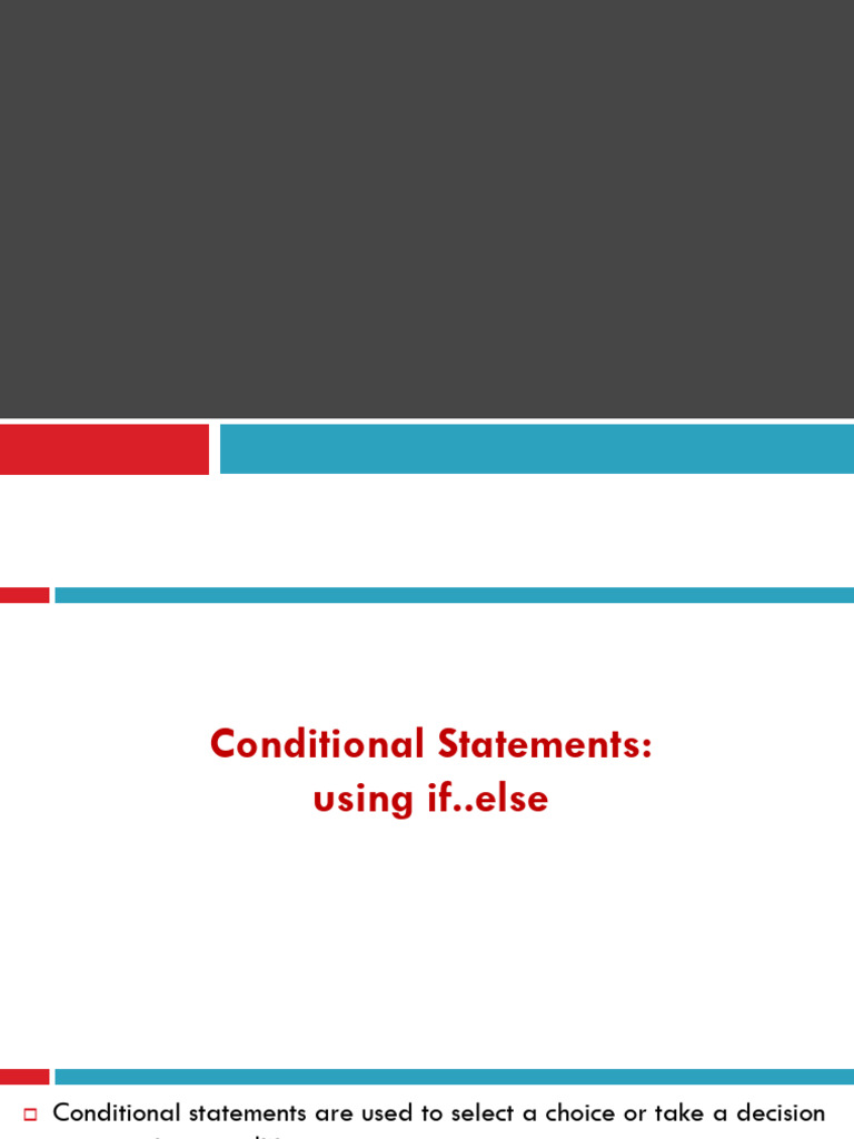 (Lesson 3) Conditional Statements | PDF | Computer Programming | Software Engineering