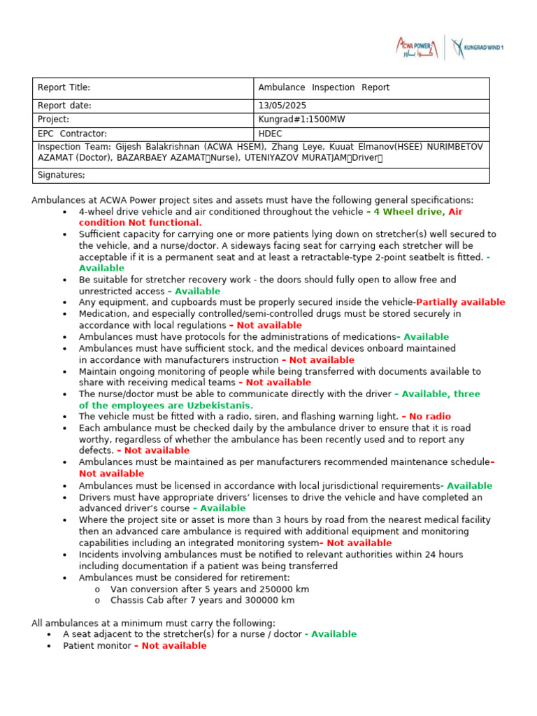 Ambulance Inspection Checklist-2 | PDF | Midazolam | Ambulance