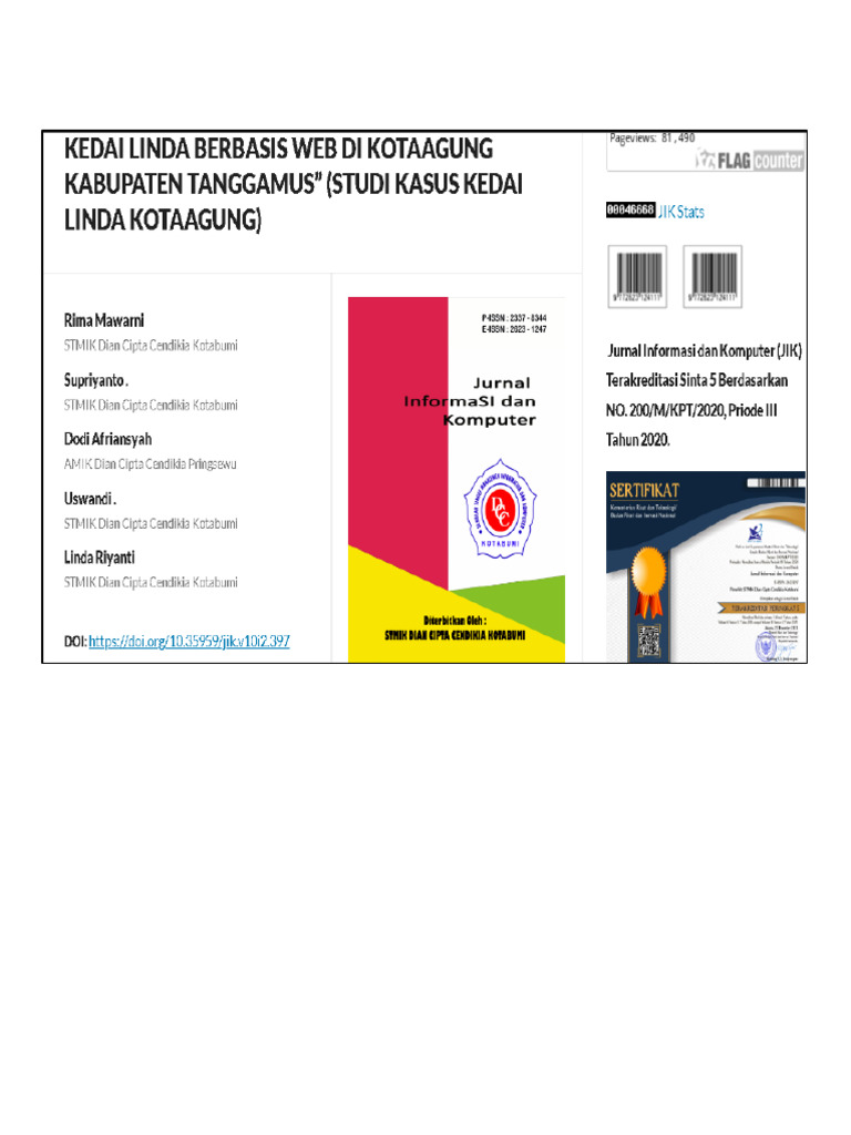 Cover Jurnal Uswandi Penelitian | PDF