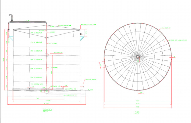 Drawing Tangki Ipal PKS | PDF