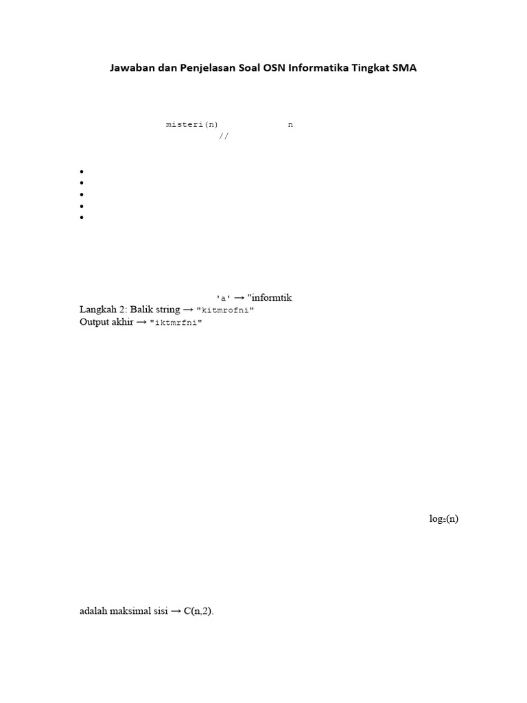 Jawaban Soal OSN Informatika SMA | PDF