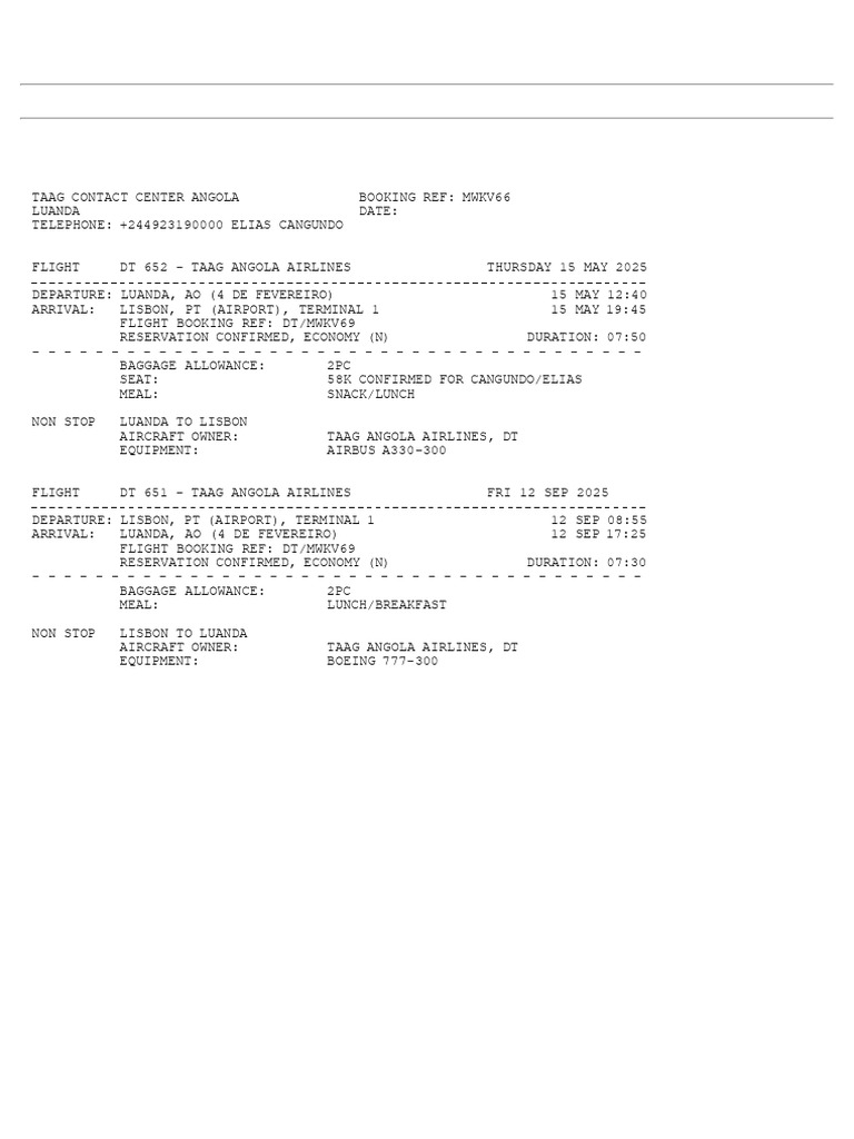 Bilhete Lisboa Casimiro 2 | PDF