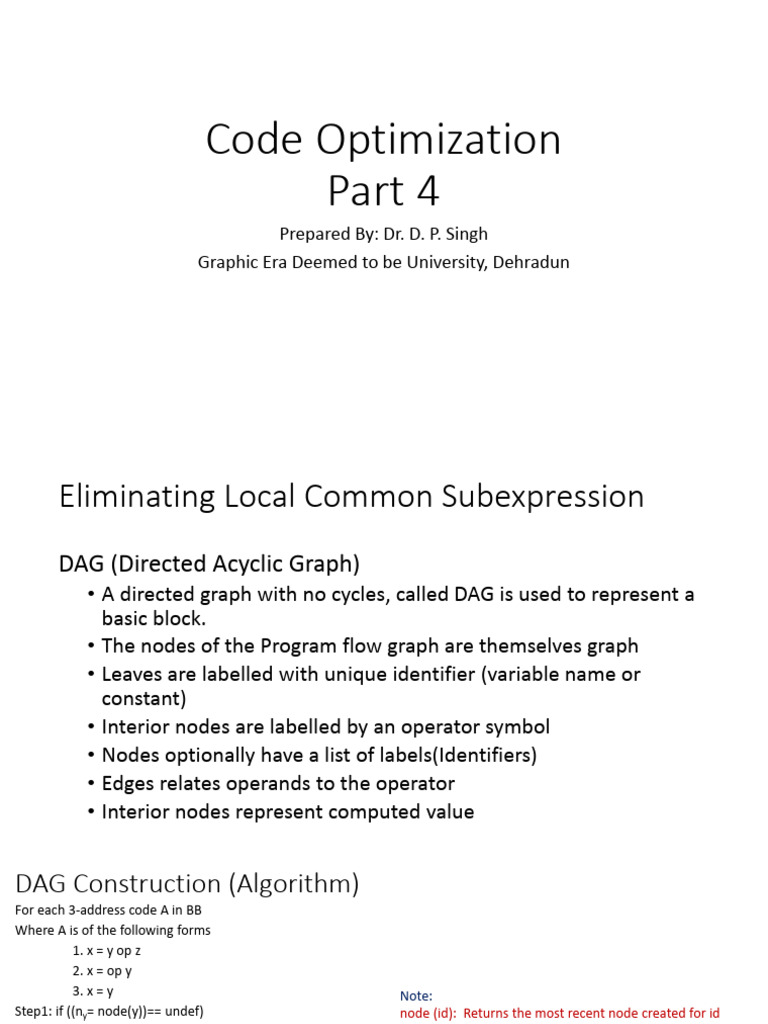 Code Optimization Part 4 L16 | PDF | Algorithms And Data Structures | Theoretical Computer Science