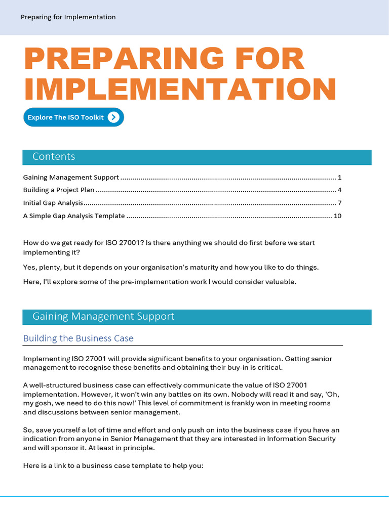 ISO 27001 Implementation Guide | PDF | Information Security | Computer ...