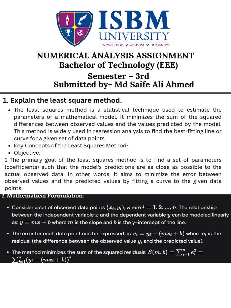 Numerical Analysis Assignment | PDF | Numerical Analysis | Matrix (Mathematics)