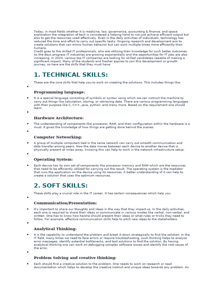 Essential IT Skills for Career Success | PDF | Security | Computer Security