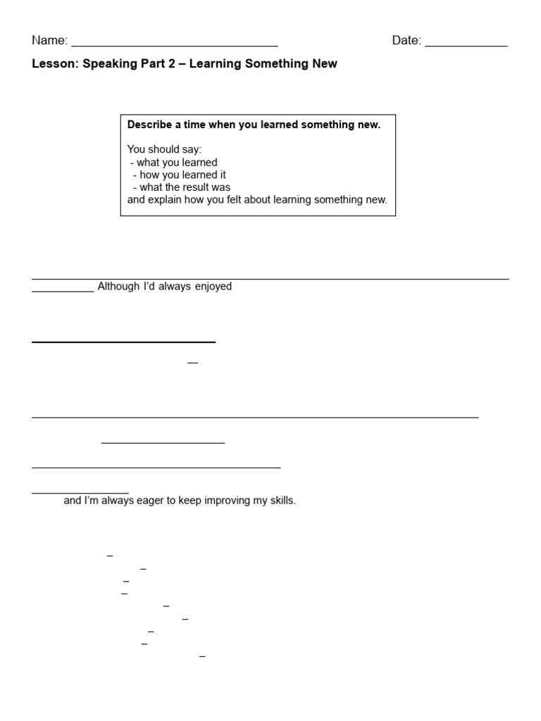 Grade 9 Speaking Part 2 Studies | PDF