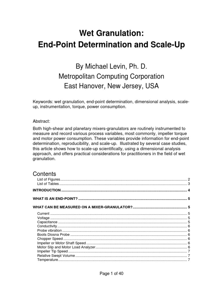 Wet Granulation | PDF | Tablet (Pharmacy) | Matrix (Mathematics)