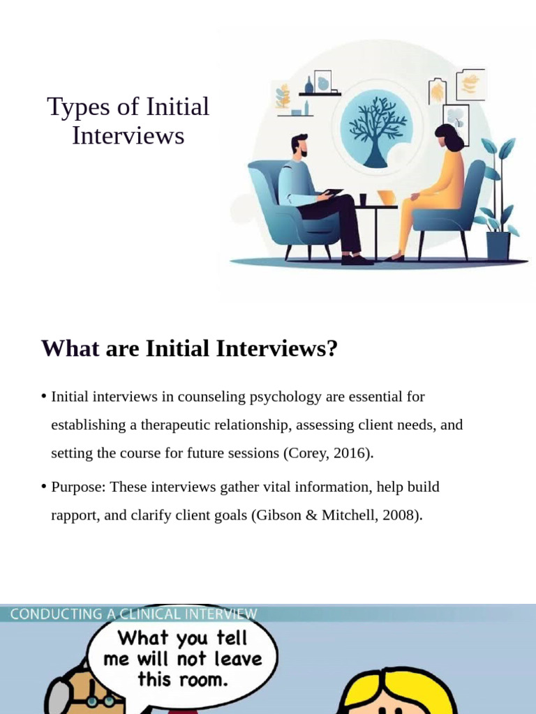 7.types of Initial Interviews | PDF | Psychotherapy | Emotions