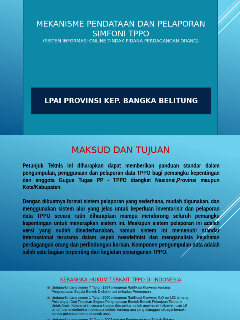 Sistem Pelaporan TPPO di Bangka Belitung | PDF