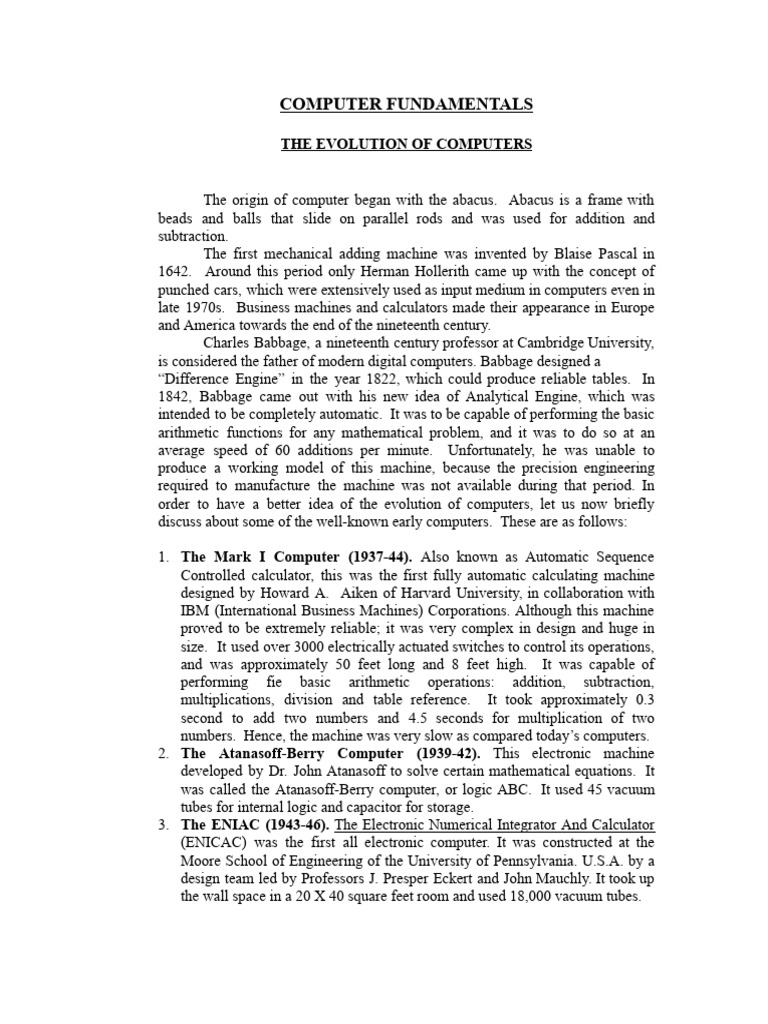 Computer Fundamentals | PDF | Random Access Memory | Computer Data Storage