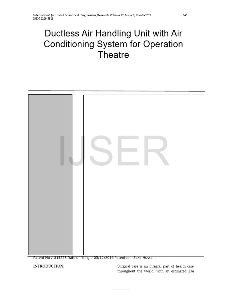 Ductless Air Handling Unit With Air Conditioning System For Operation ...