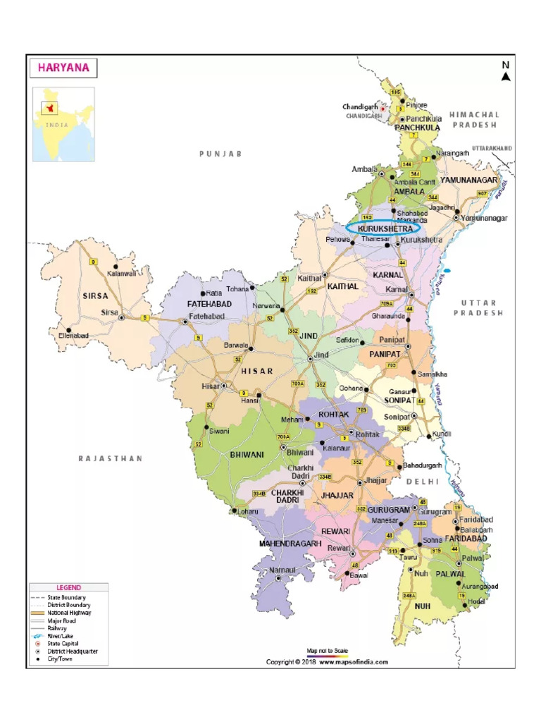 Haryana District Map 851 | PDF