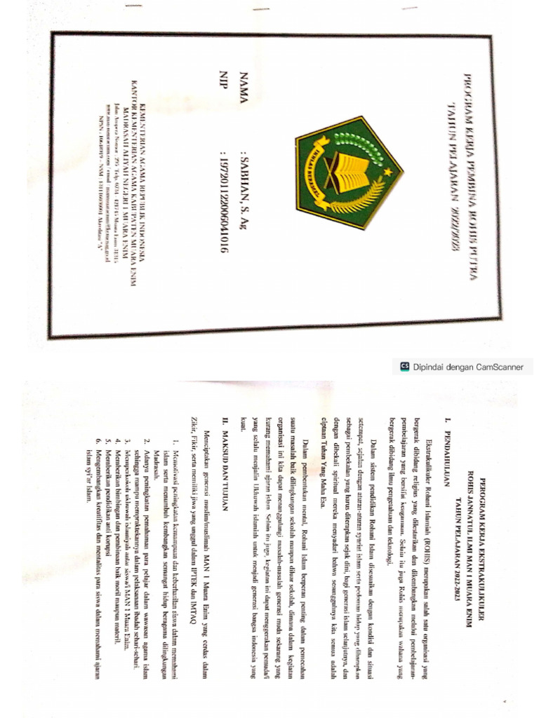 Program Kerja Rohis 2023 | PDF