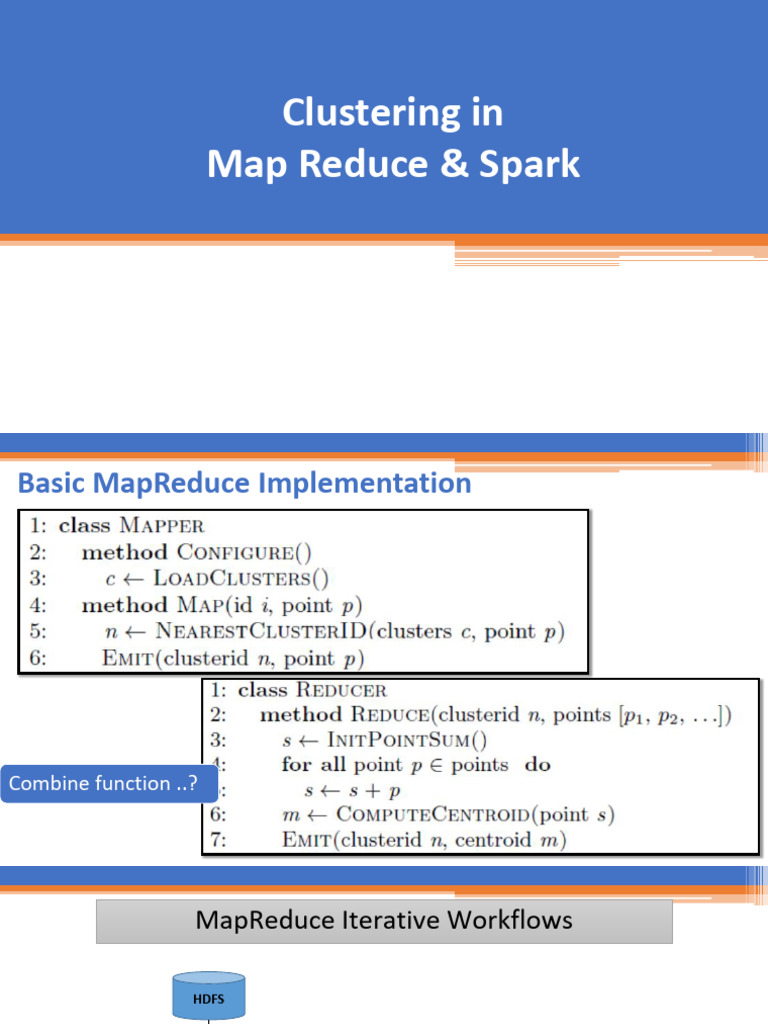 7b. Clustering in MapReduce and Spark | PDF | Apache Spark | Apache Hadoop