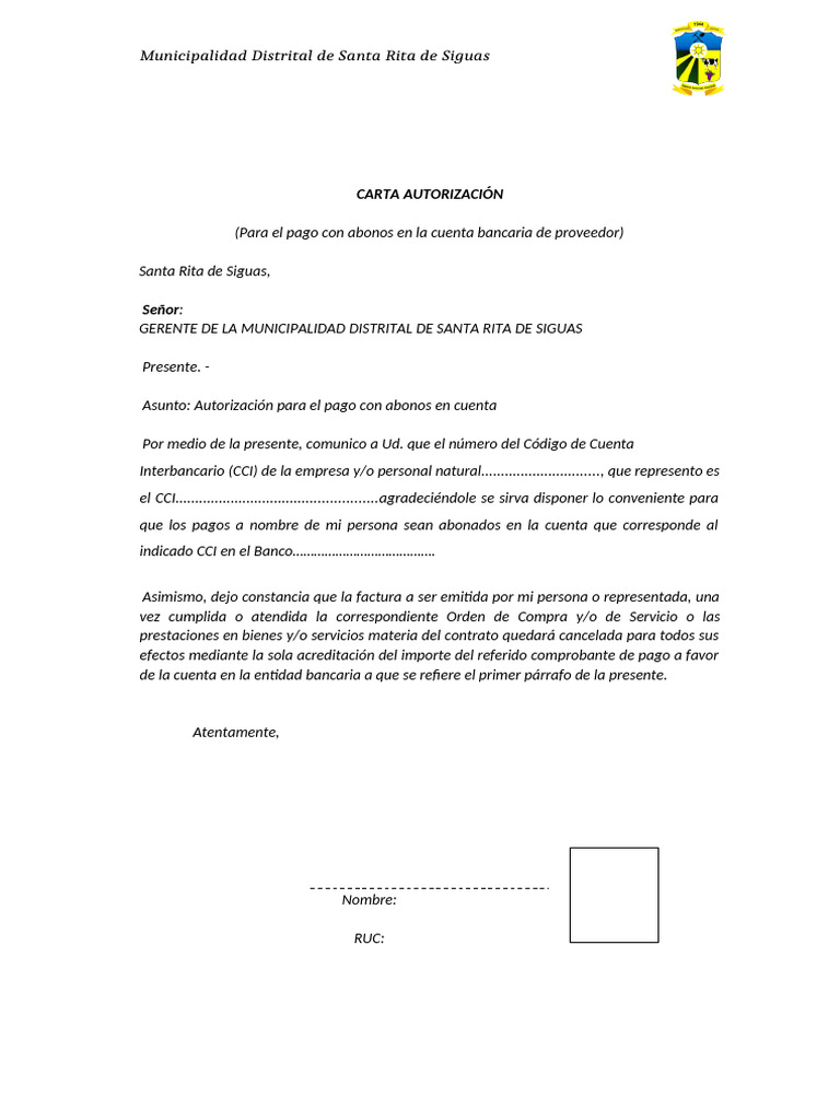 Formato para Cci Muni | PDF