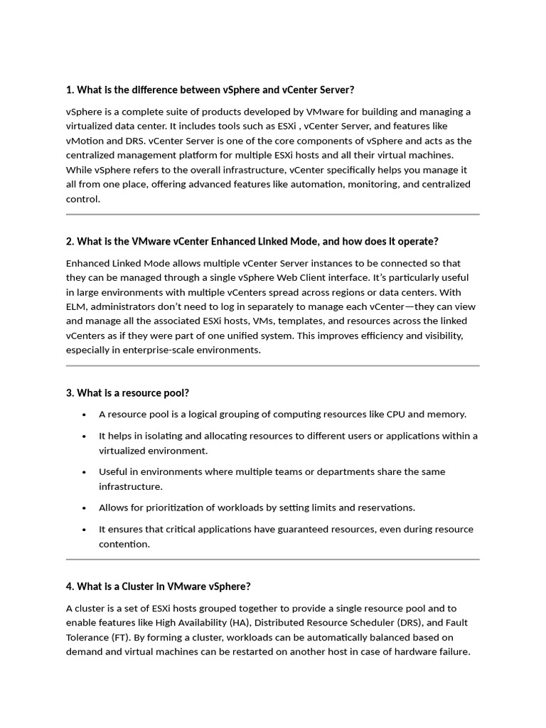 vSphere vs vCenter: Key Differences Explained | PDF | Computer Network ...