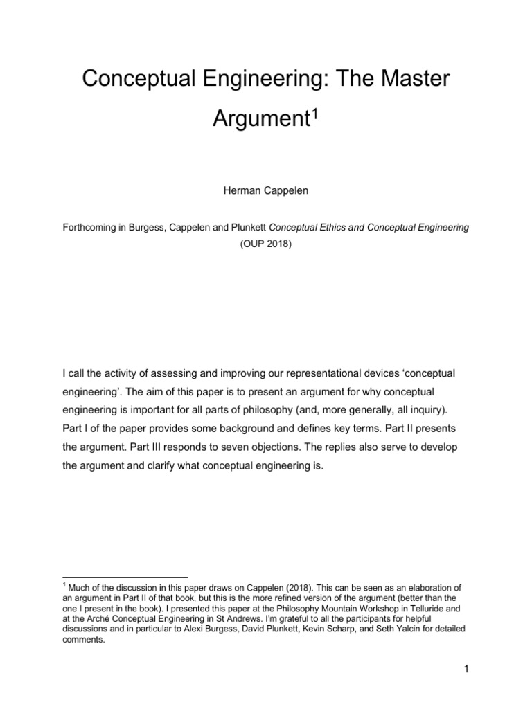 Conceptual Engineering The Master Argument | PDF | Semantics | Metaphysics