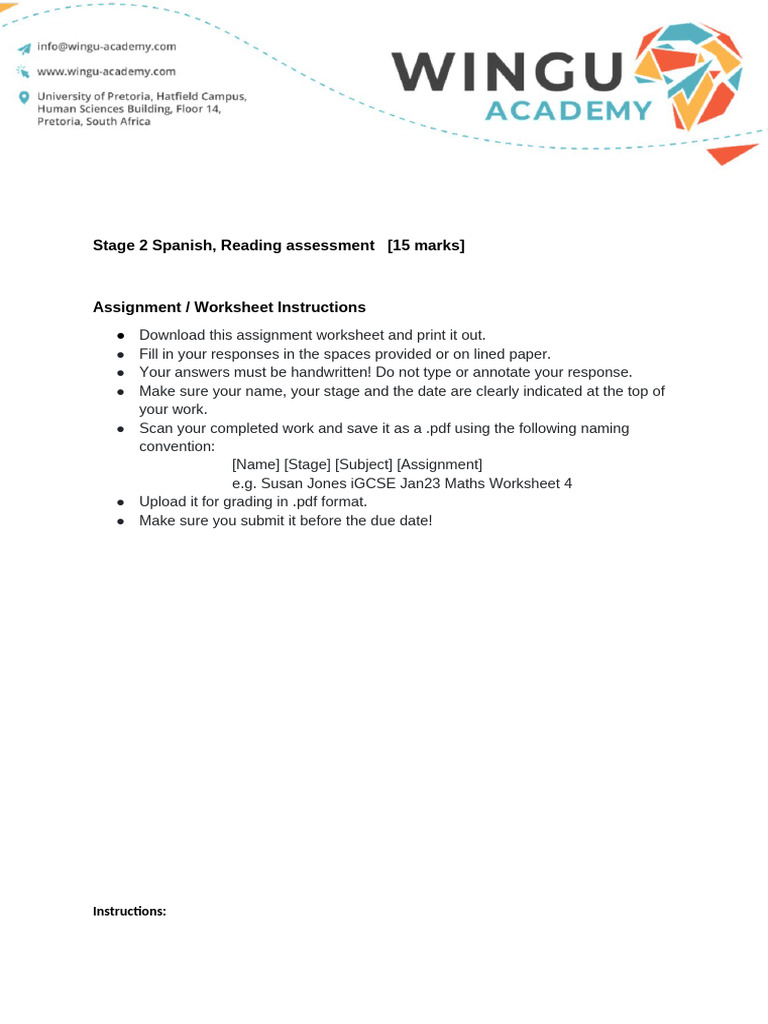 Stage 2 Reading Assessment | PDF