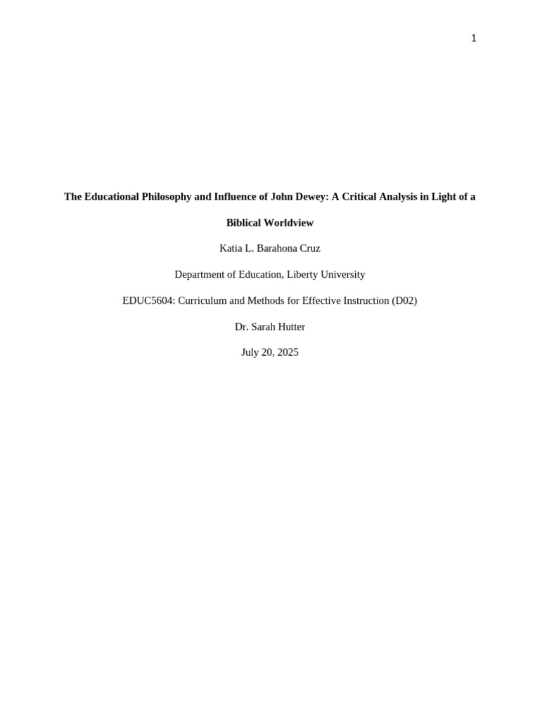 Jonh Dewey Teaching Analysis | PDF | John Dewey | Philosophy Of Education