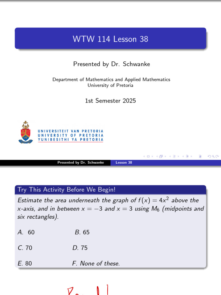 _L38 - The Definition of the (Definite) Integral | PDF | Integral | Interval (Mathematics)