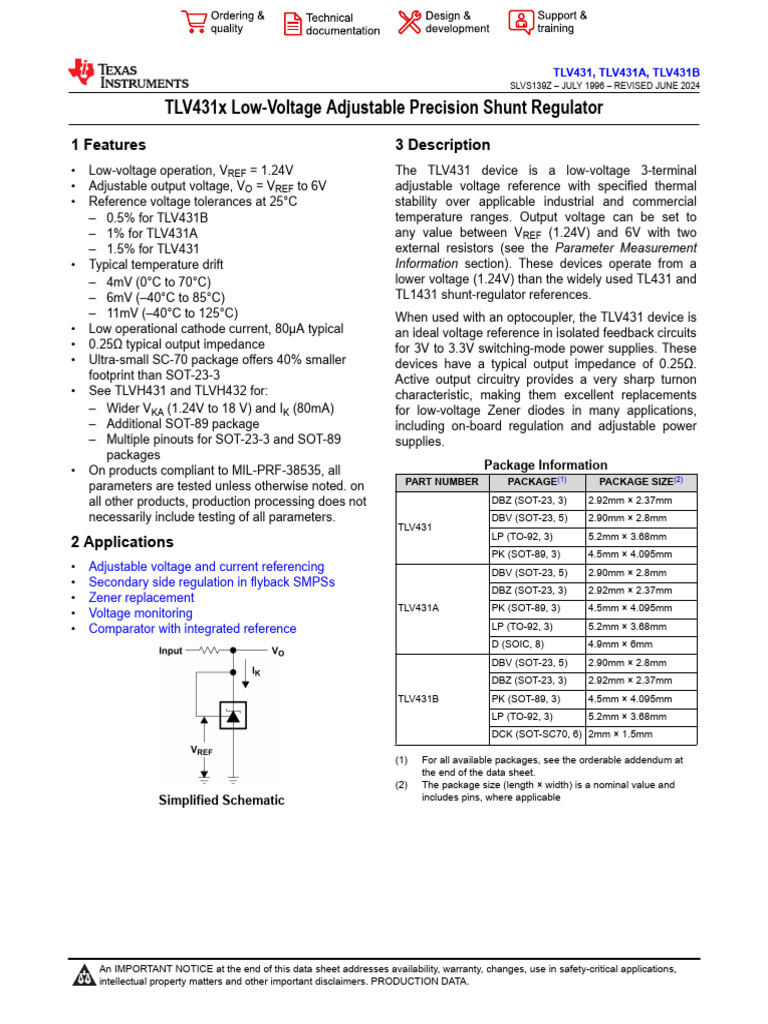 TLV 431 A | PDF | Feedback | Electrical Engineering
