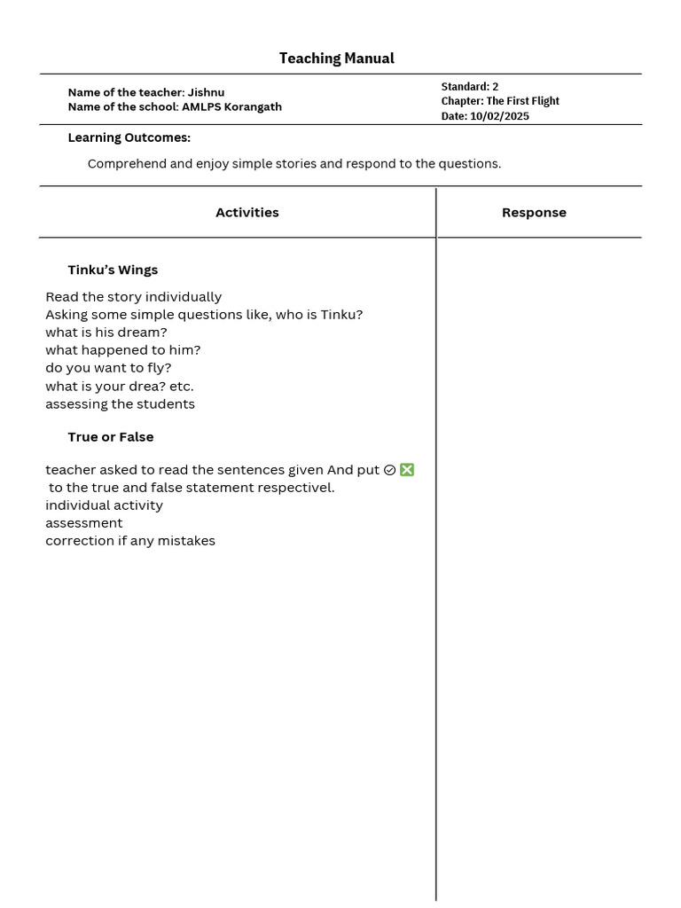 First Flight Teaching Manual for Kids | PDF