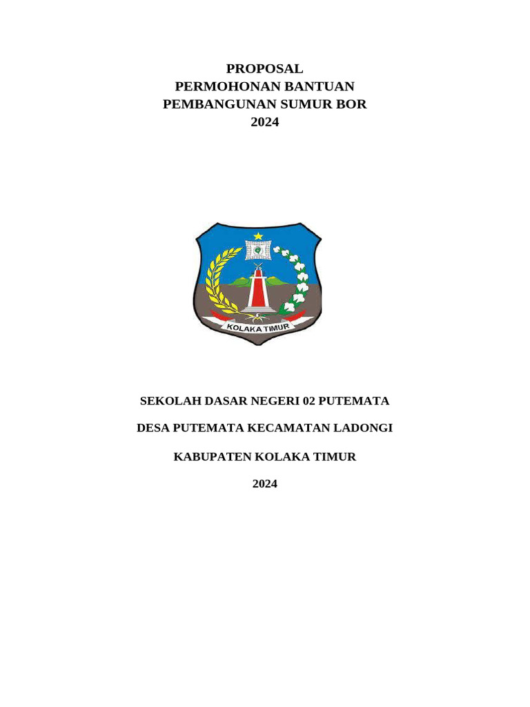 2 Proposal Pembangunan Sumur Bor | PDF