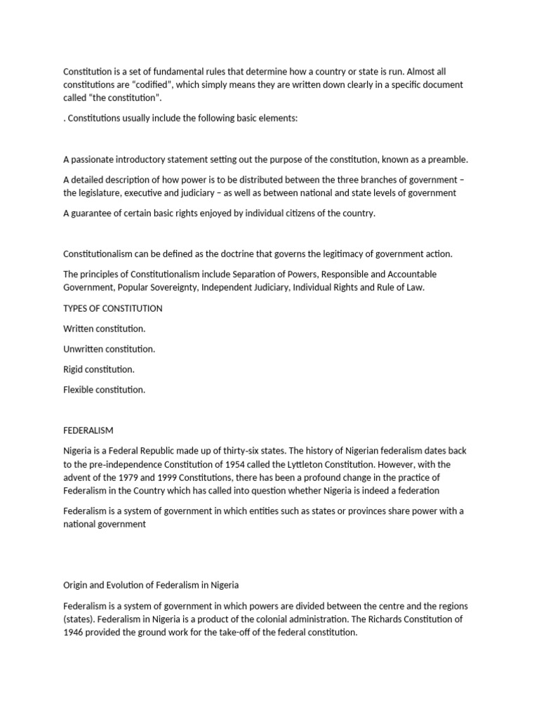 Constitution and Federalism | PDF | Constitution | Federalism