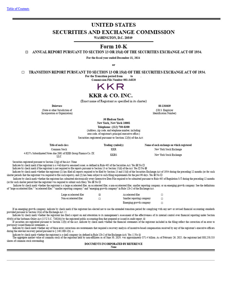 KKR 10k 2024 | PDF | Private Equity | Investing