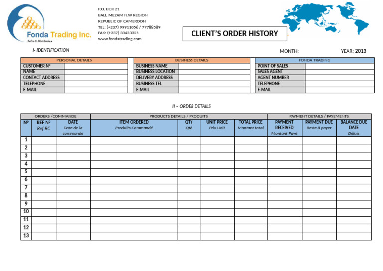 Fiche de Commande | PDF