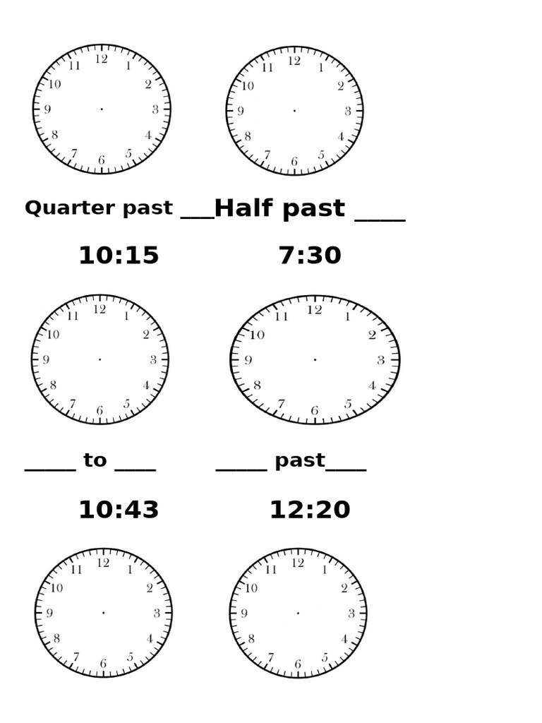 Time and Math Exercises for English | PDF