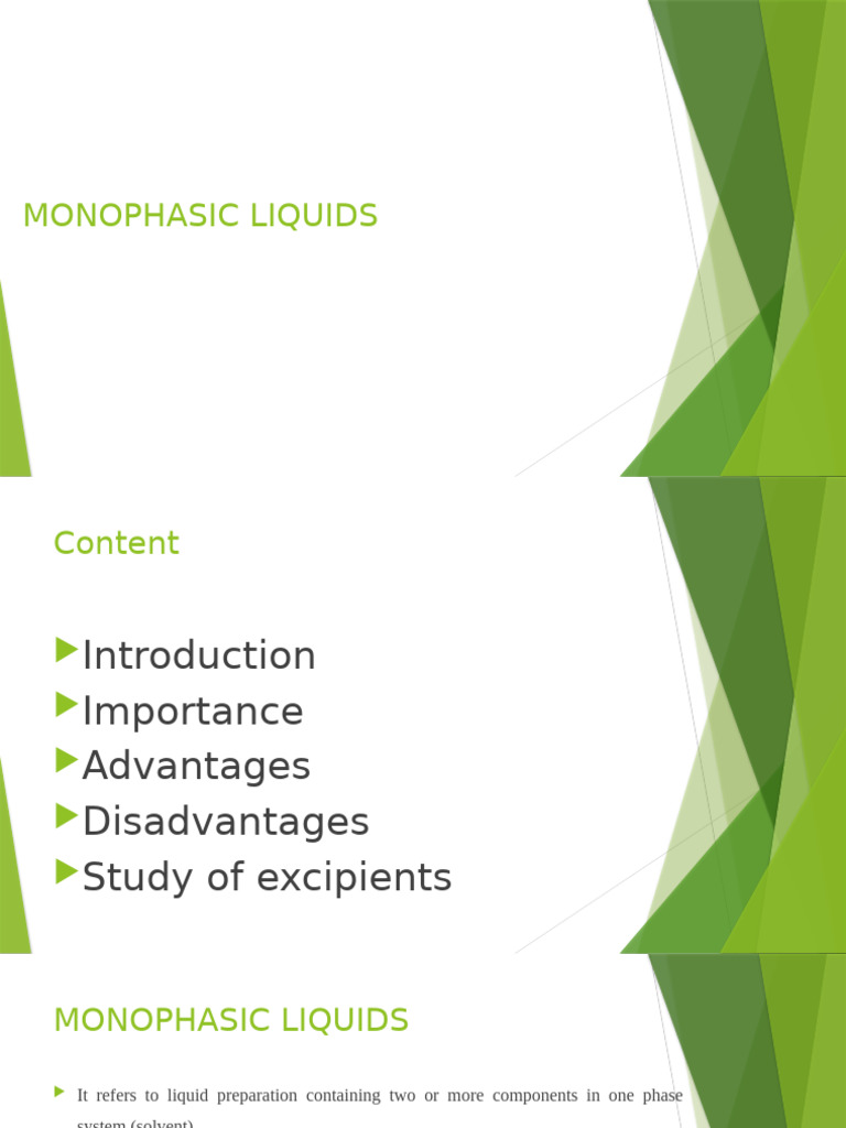 Monophasic Liquid Dosage Forms Overview | PDF | Dose (Biochemistry ...