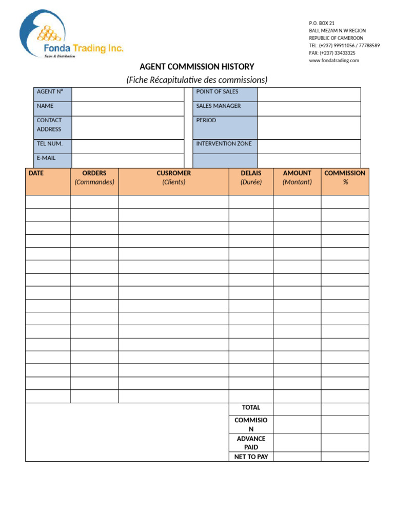 Agent Commission History | PDF