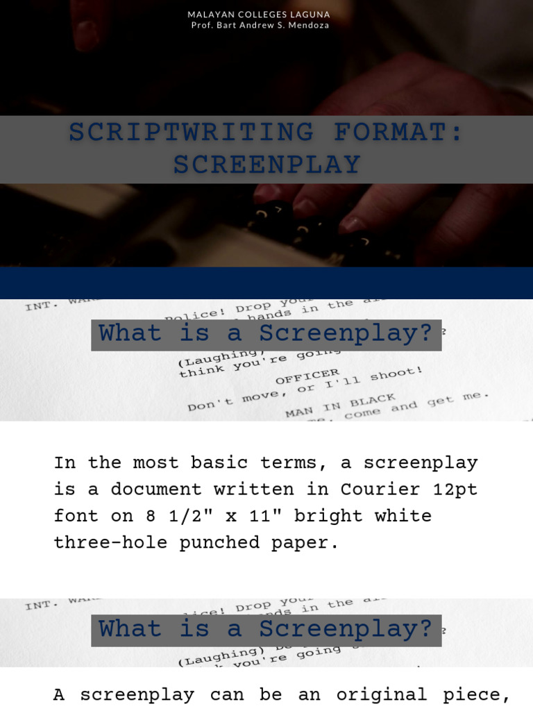1 Screenplay Writing Format | PDF | Screenplay