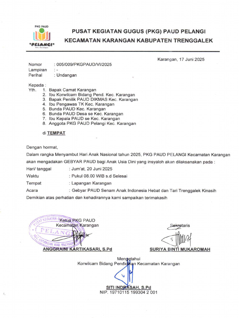 Undangan Bunda Paud | PDF