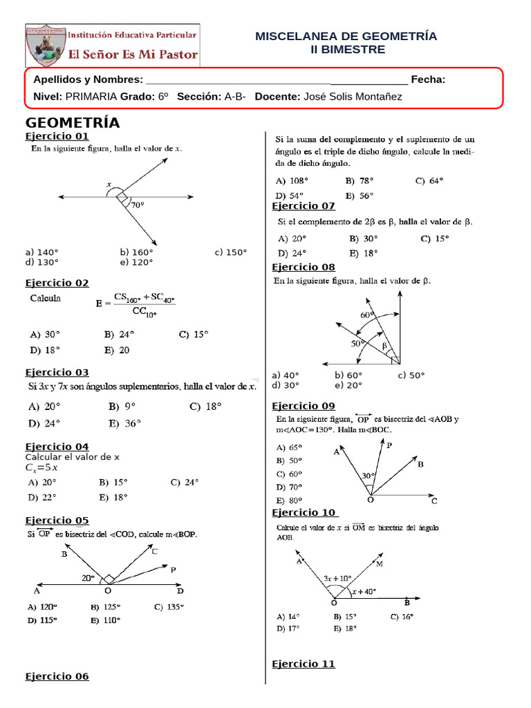 Miscelanea - Geometría II Bim | PDF
