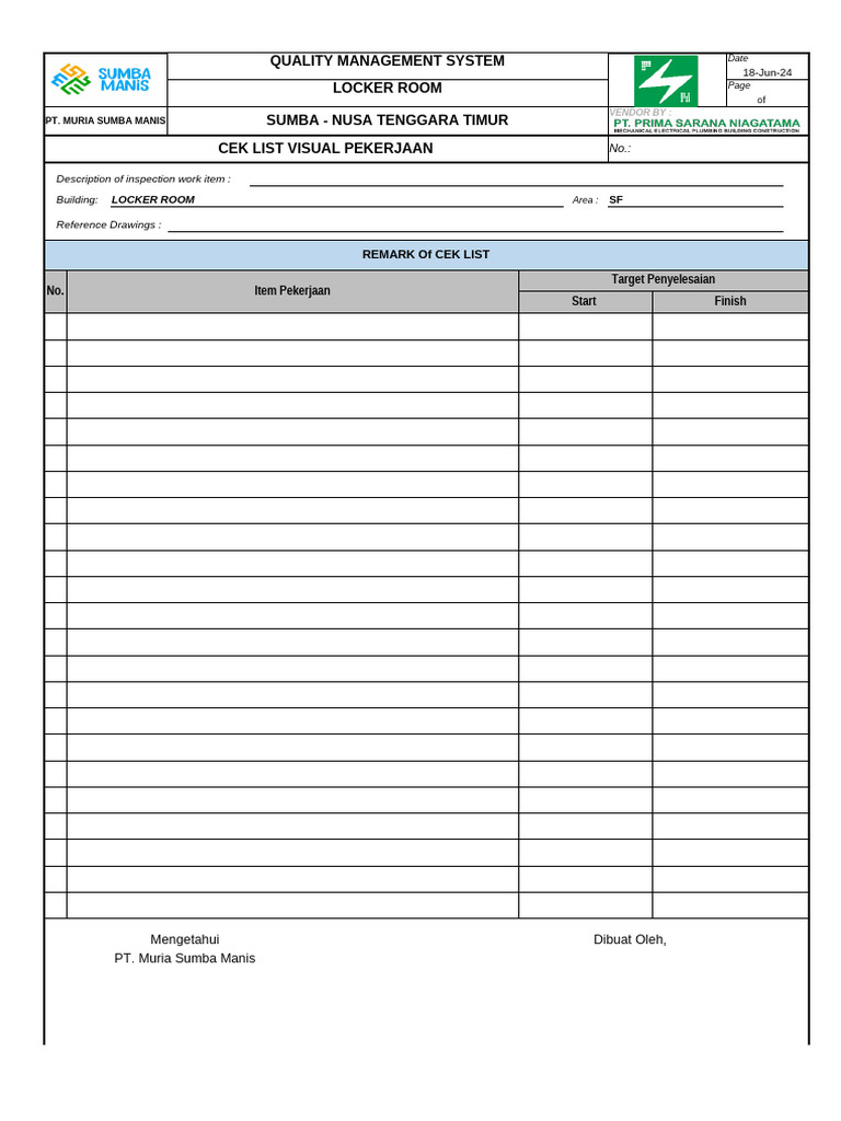Checklist Mep Locker | PDF