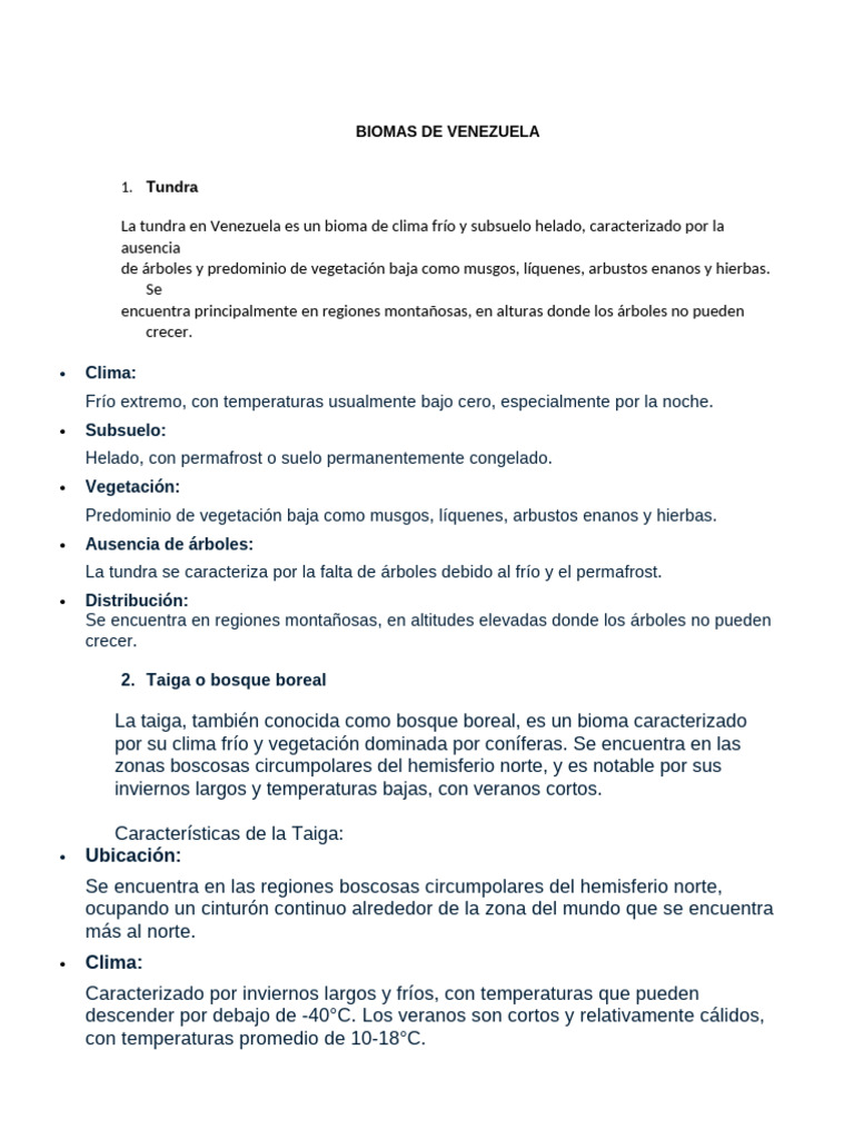 Biomas de Venezuela | PDF | Clima templado | Sabana