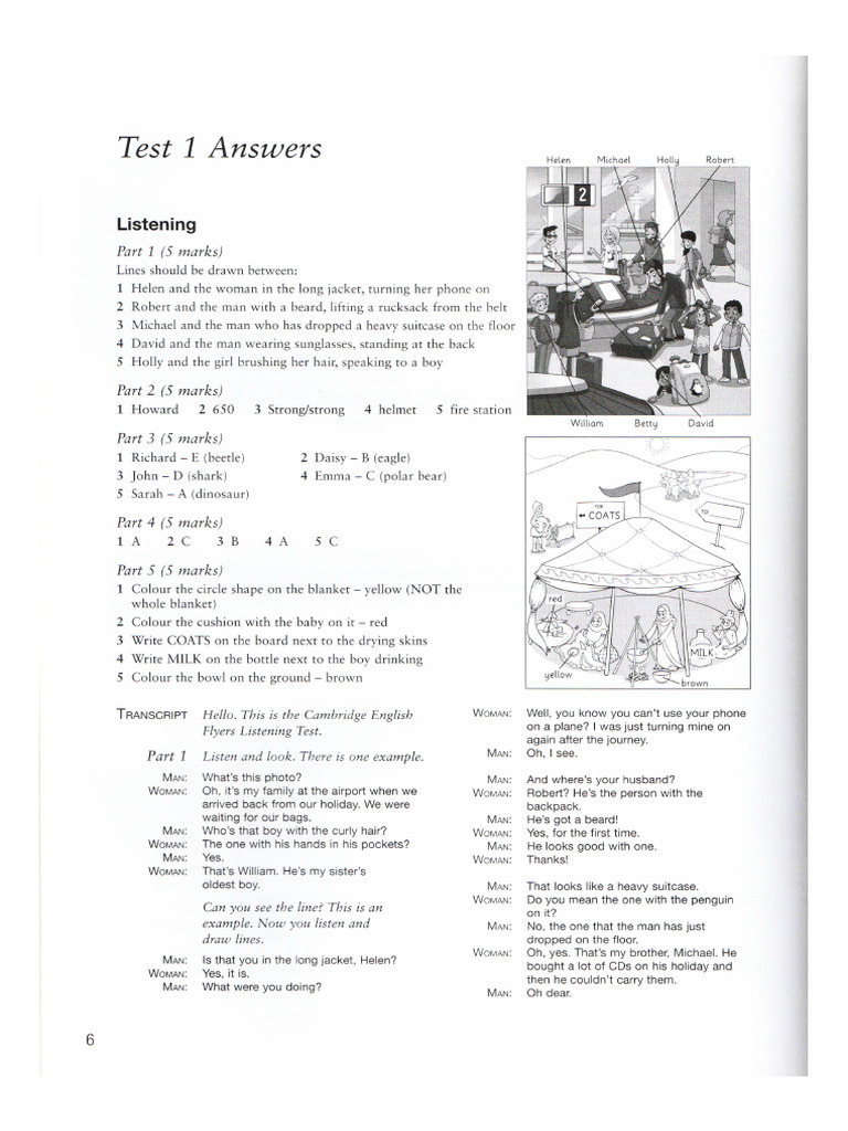 Flyers Test 1 Answer Key | PDF