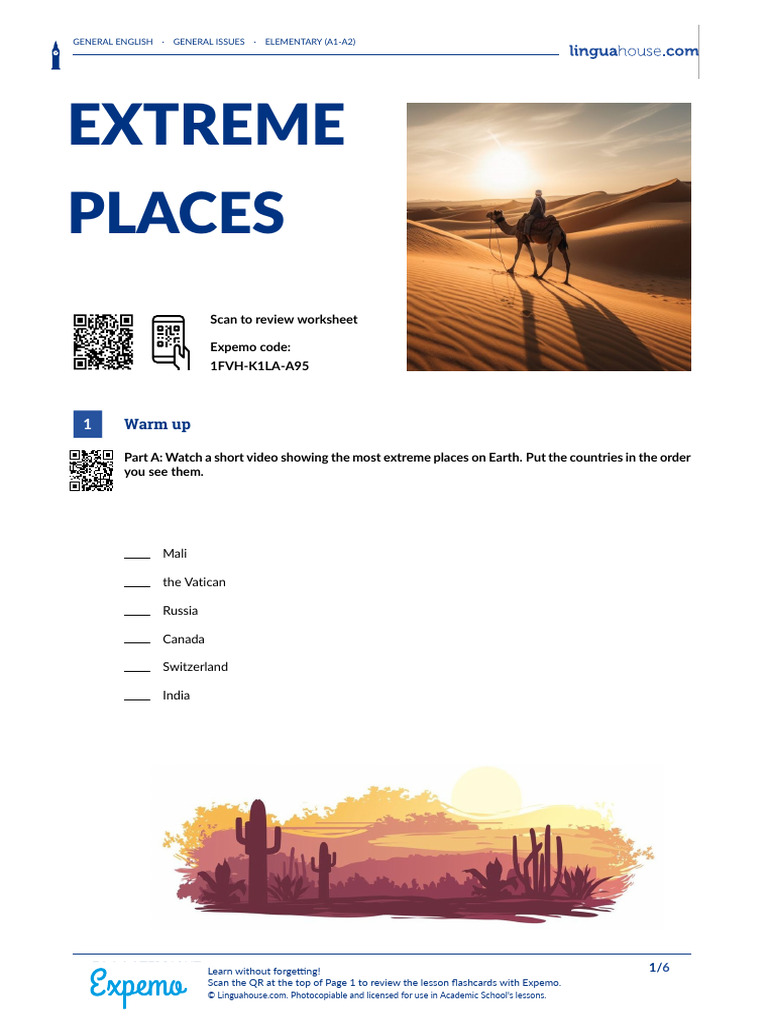 Extreme Places British English Student A1 A2 | PDF | Cost Of Living ...