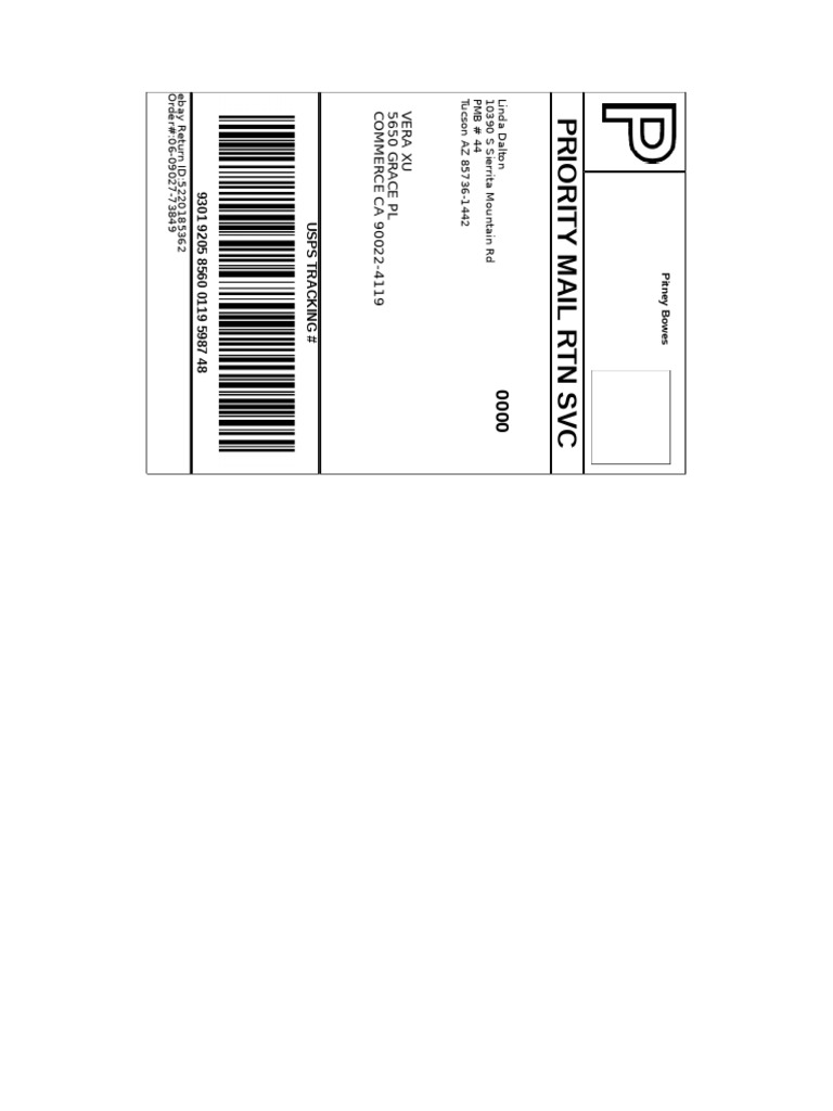 Linda Dalton Return Label | PDF