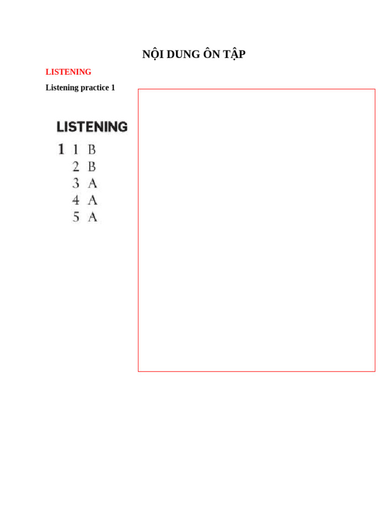 NỘI DUNG ÔN TẬP - Cập Nhật 01042025 | PDF